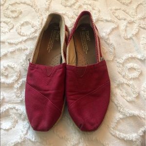 Toms | Shoes | Red Stripe Toms Sz 7 | Poshmark